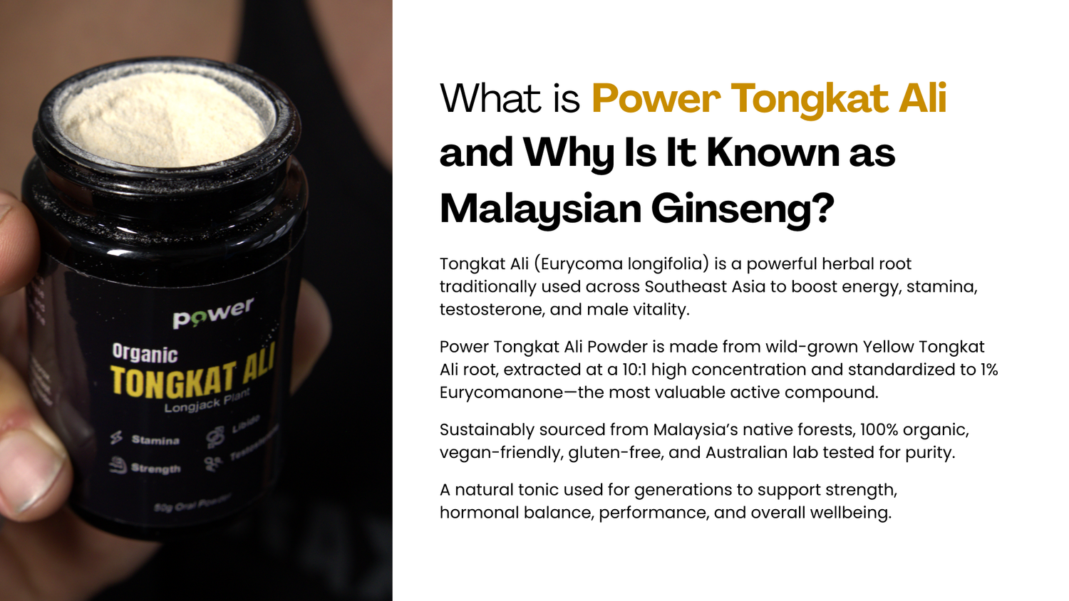 Power Tongkat ali 100% Organic – Power Shilajit